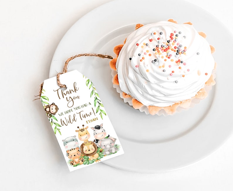 Safari Thank You Tags Safari Favor Tags Jungle Birthday | Etsy