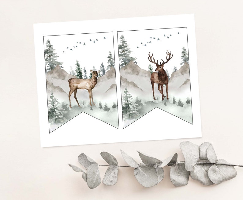 Woodland Animals Banner, Forest Animals Baby Shower or Birthday ...