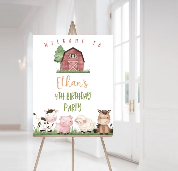 Farm Welcome Sign, Instant download, Farm birthday decorations, Boy ...
