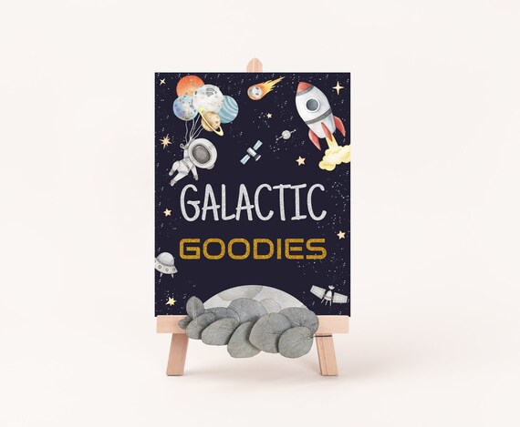Galactic Goodies sign, Space Party Sign, Outer Space Birthday, Planets ...