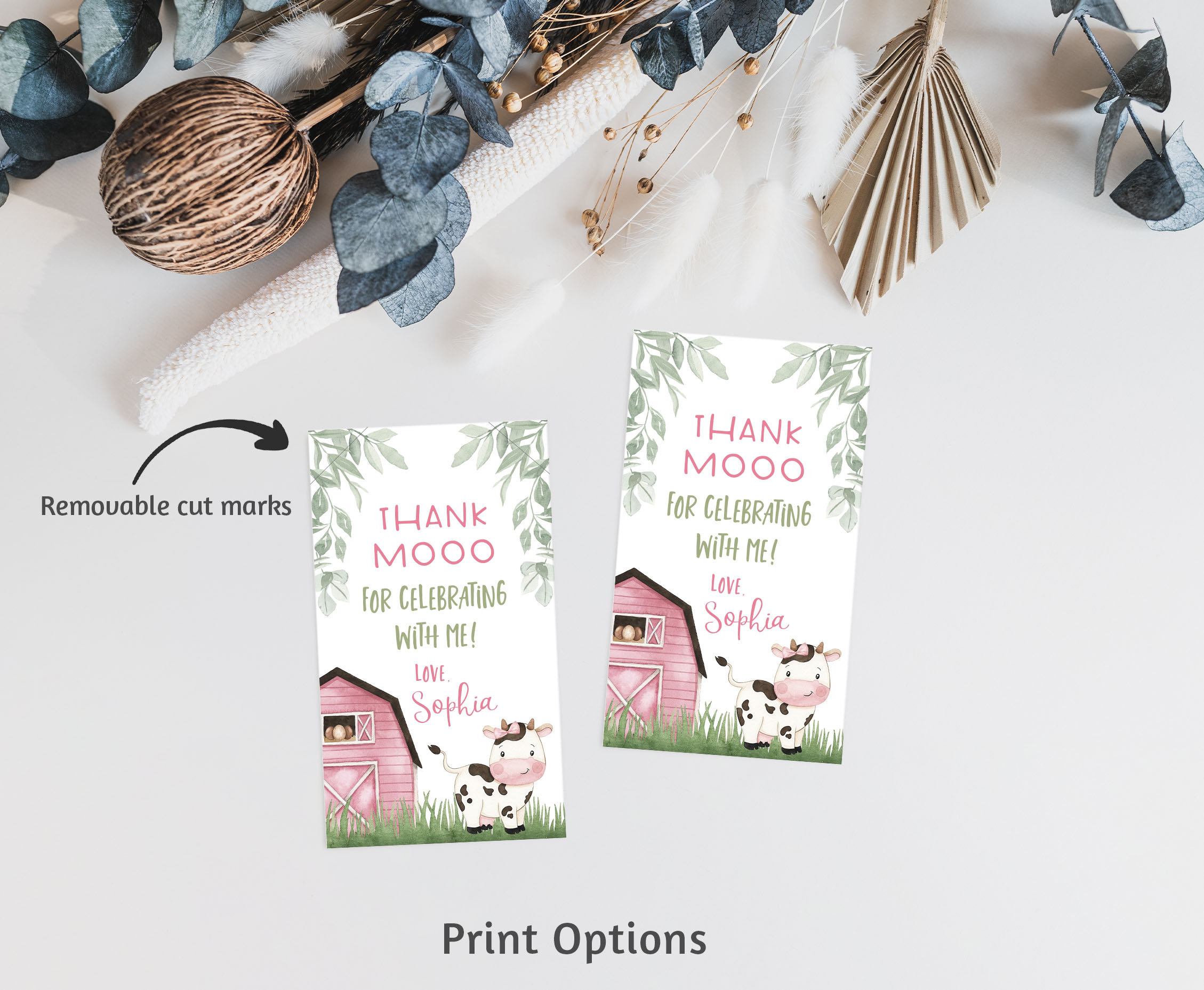 Etiquetas de agradecimiento de vaca decoraciones de - Etsy México