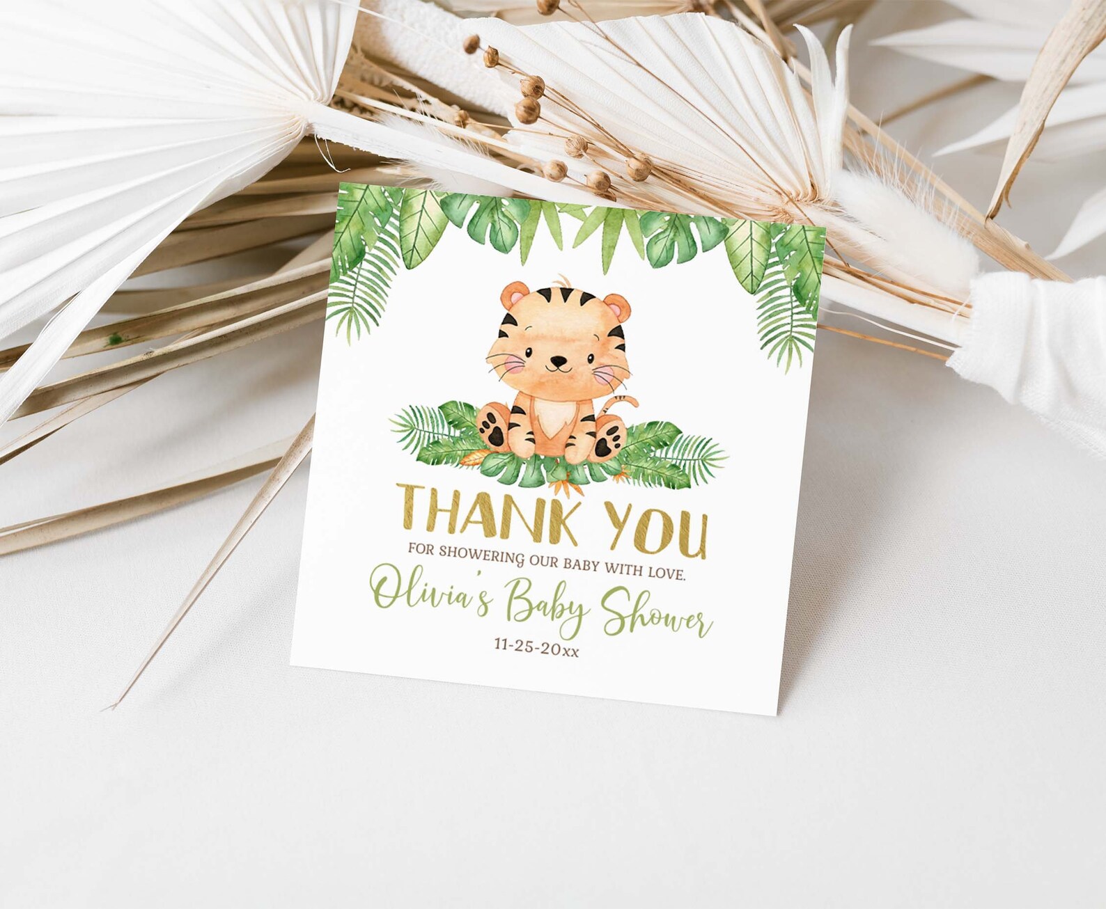 Tiger Thank You Tags Editable Safari Favor Tags Safari Baby - Etsy