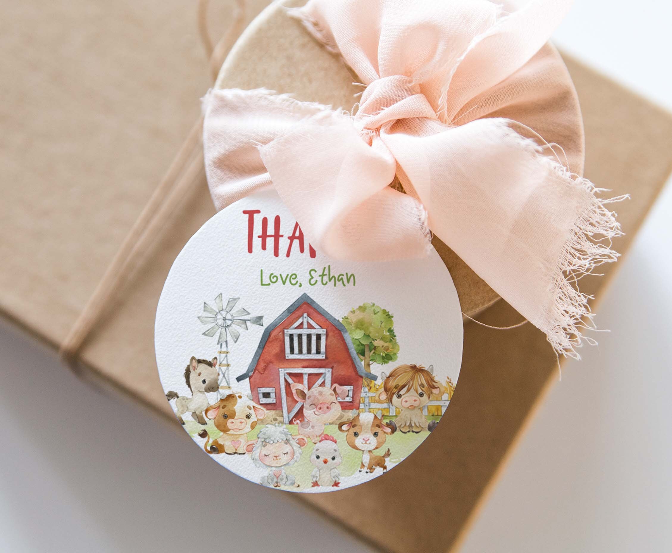 Editable Farm Thank You Tags Farm Favor Tags Farm Birthday - Etsy