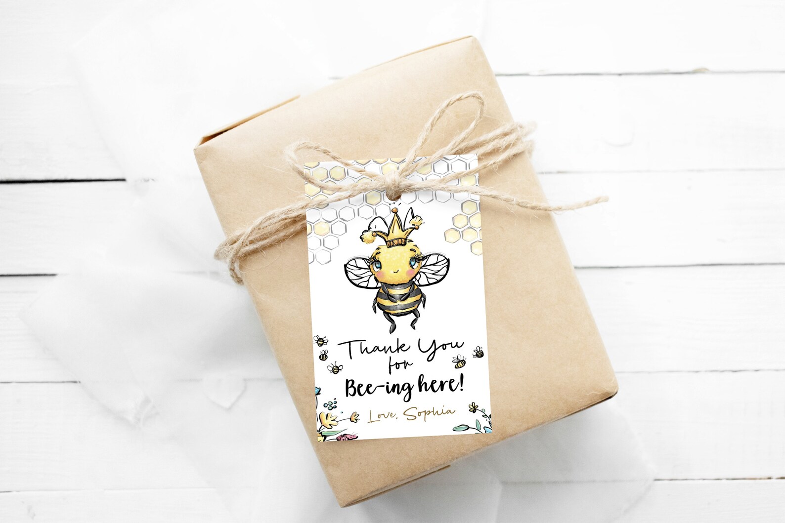 Thank You for Beeing Here Tag EDITABLE Bee Thank You Tags - Etsy