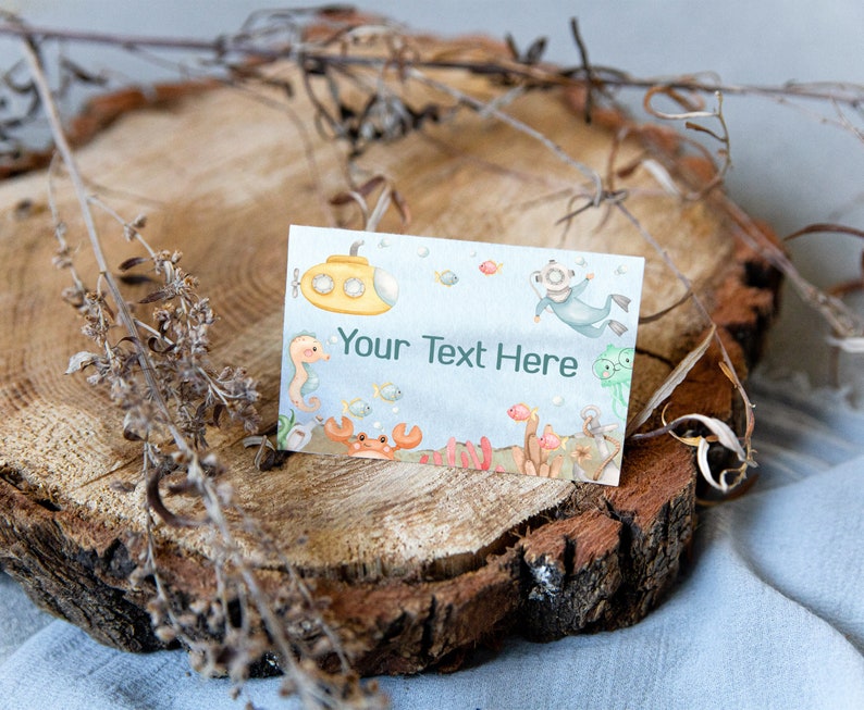 Under the Sea Place Cards, Ocean Birthday Decorations, Sea Baby Shower ...