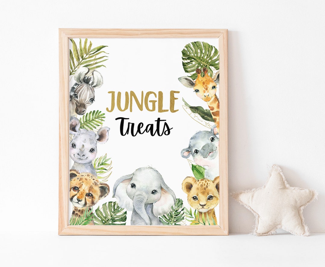 Jungle Treats Sign, Safari Table Sign, Safari Birthday Decorations ...