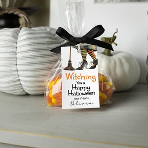 Editable Witching You a Happy Halloween Tags, Happy Halloween Gift Tags ...