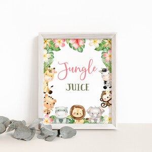 Jungle Juice Sign, Girl Safari Table Signs, Safari Birthday Decorations ...