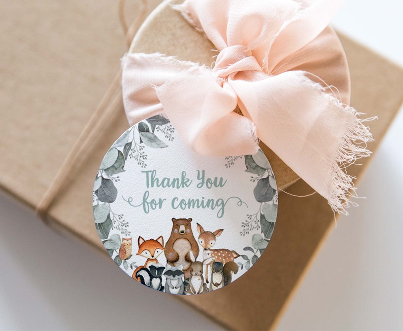 Woodland Thank You Tags, Woodland Thank Yo for Coming Tags, Forest Baby ...