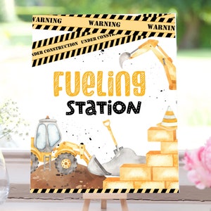 Construction Party Sign, Fueling Station Sign, Construction Table Sign ...