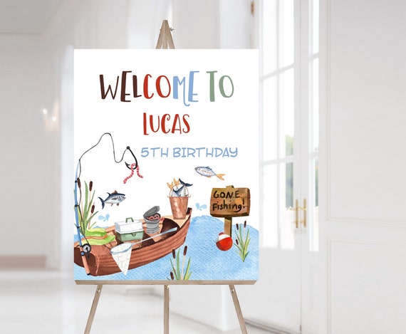 Fishing Welcome Sign Instant Download Fishing Birthday - Etsy