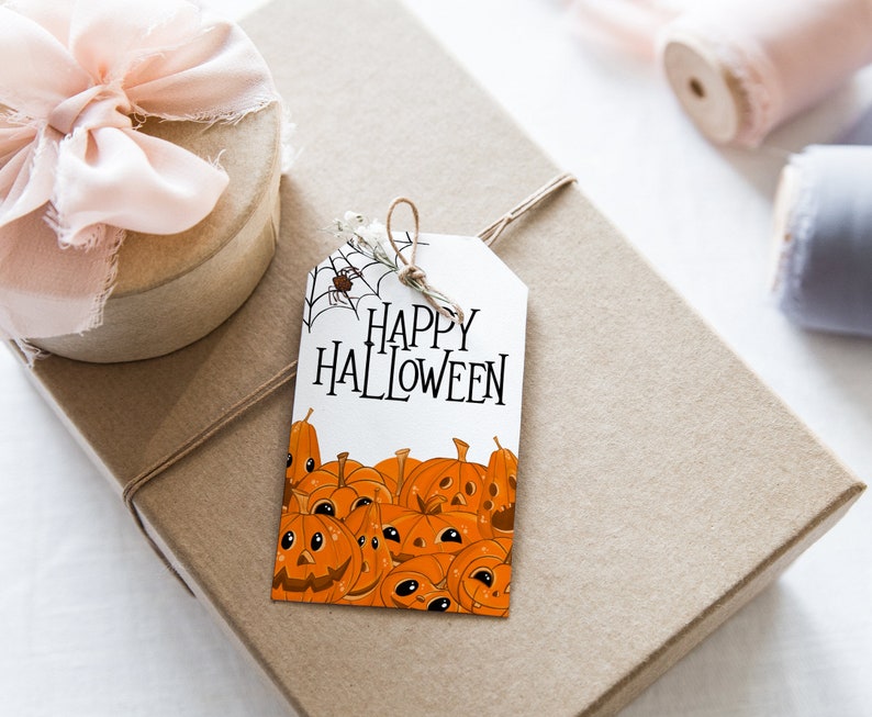Happy Halloween Tags Printable Halloween Favortags Halloween - Etsy