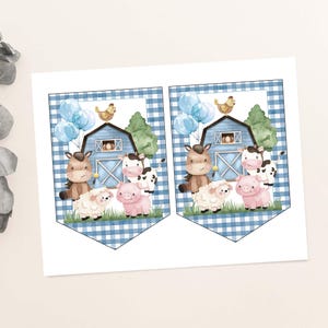 Editable Blue Farm Banner, Custom Farm Birthday Banner, Farm Baby ...