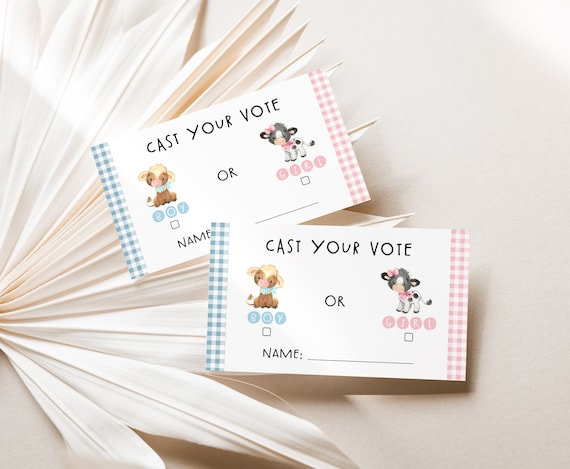 Cast Your Vote Gender Reveal, Farm Baby Reveal Games, He or She, Boy or ...