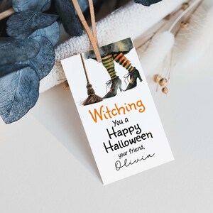 Editable Witching You a Happy Halloween Tags, Happy Halloween Gift Tags ...