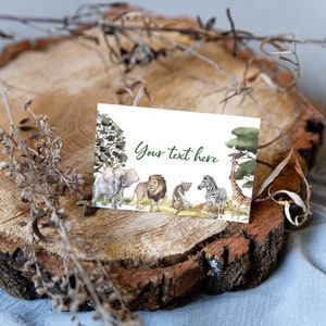 Safari Place Cards, Jungle Birthday Decorations, Safari Baby Shower ...