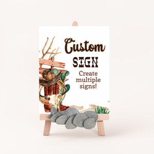 Rodeo Custom Sign, Editable Table Sign, Instant Download, Cowboy ...