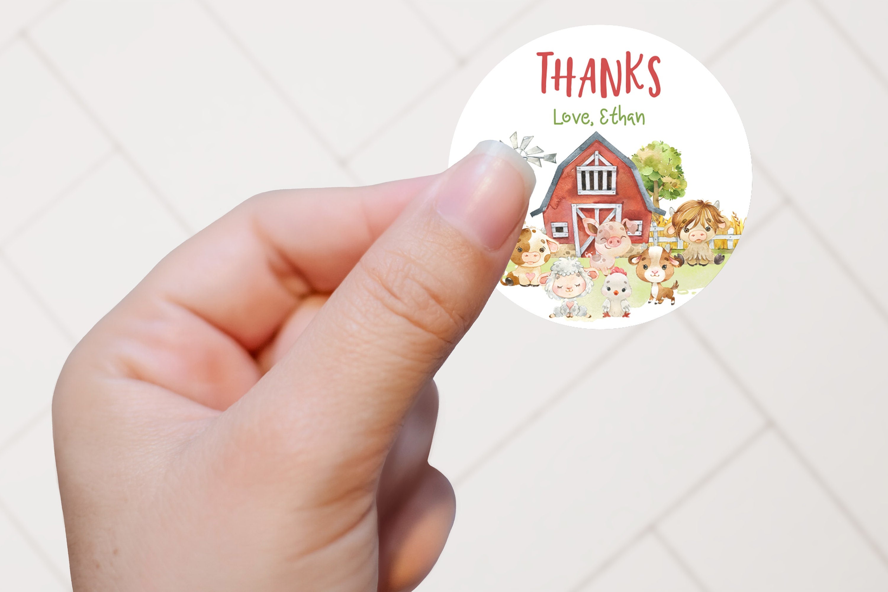 Editable Farm Thank You Tags Farm Favor Tags Farm Birthday - Etsy