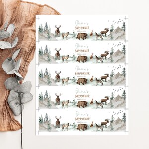 EDITABLE Woodland Water Labels, Baby Shower Water Bottle Labels Boy ...