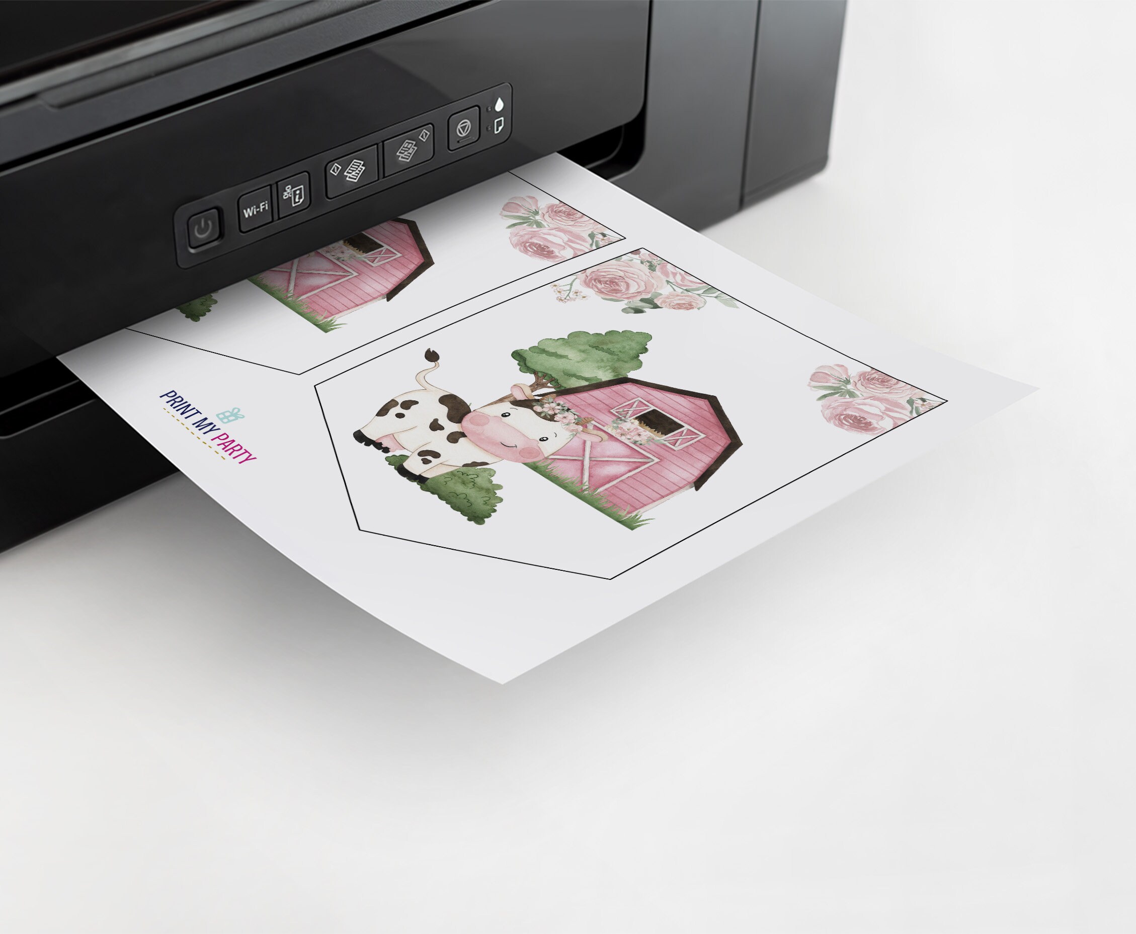 Editable Girl Cow Banner Custom Farm Birthday Banner Pink - Etsy