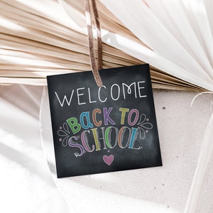 Welcome Back to School Square Tags Printable, Square 2x2 Tag, Teacher ...