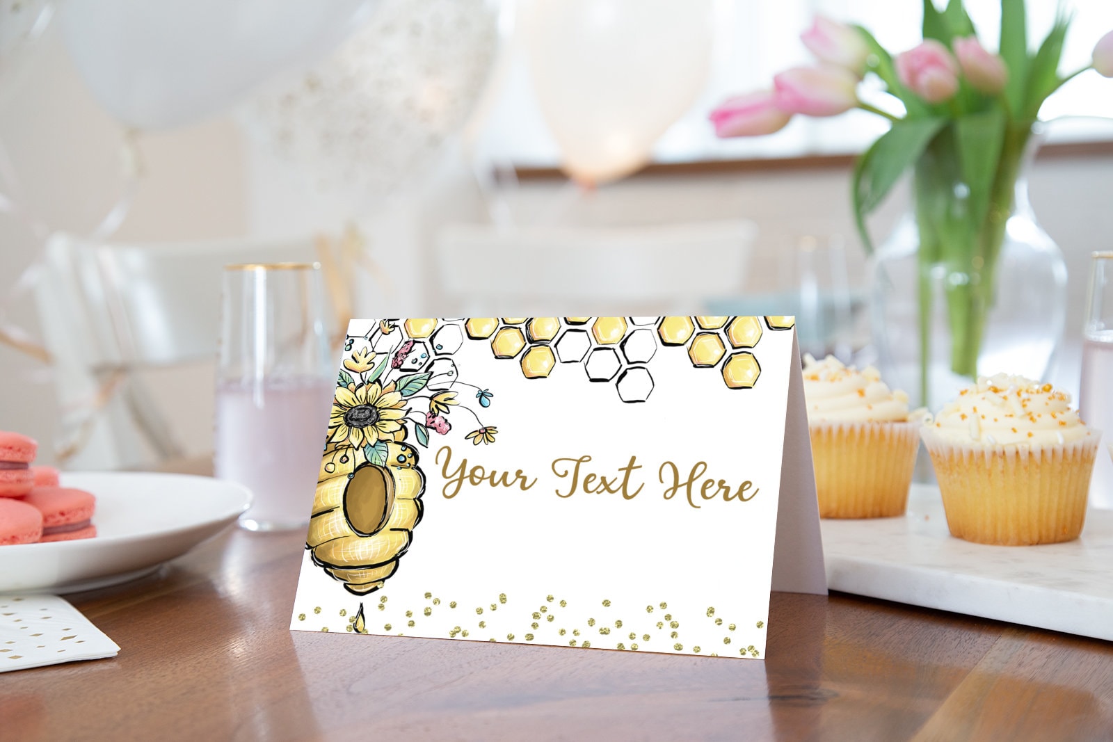 EDITABLE Bee Place Cards, Honeycomb Food Labels, Bee Birthday ...