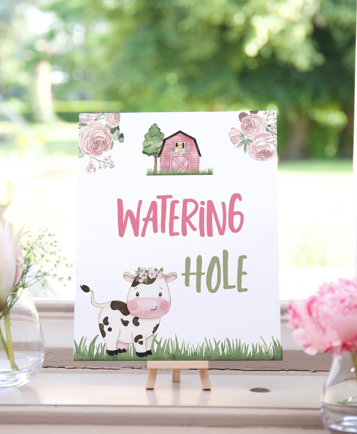 Watering Hole Sign Cow Party Sign Drinks Table Signs Girl - Etsy