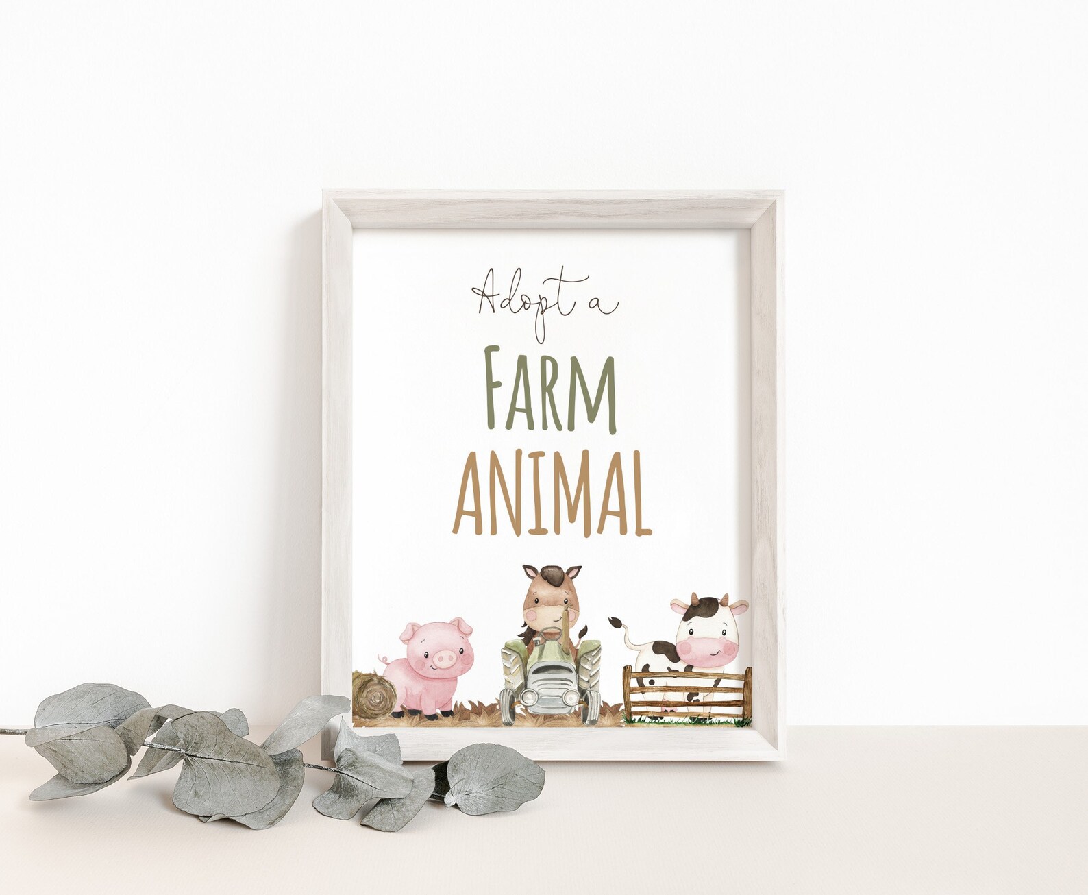 Adopt a Farm Animal Sign Farm Table Signs Farm Party Decor - Etsy