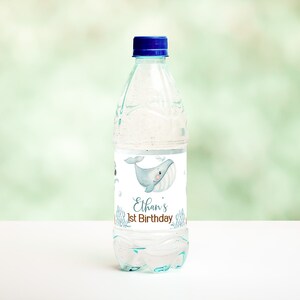 EDITABLE Ocean Water Bottle Labels Sea Birthday Decorations - Etsy