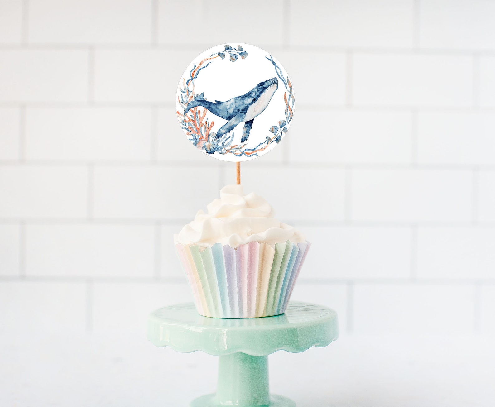 Under the Sea Cupcake Toppers, Ocean Birthday Party Decorations, Sea ...