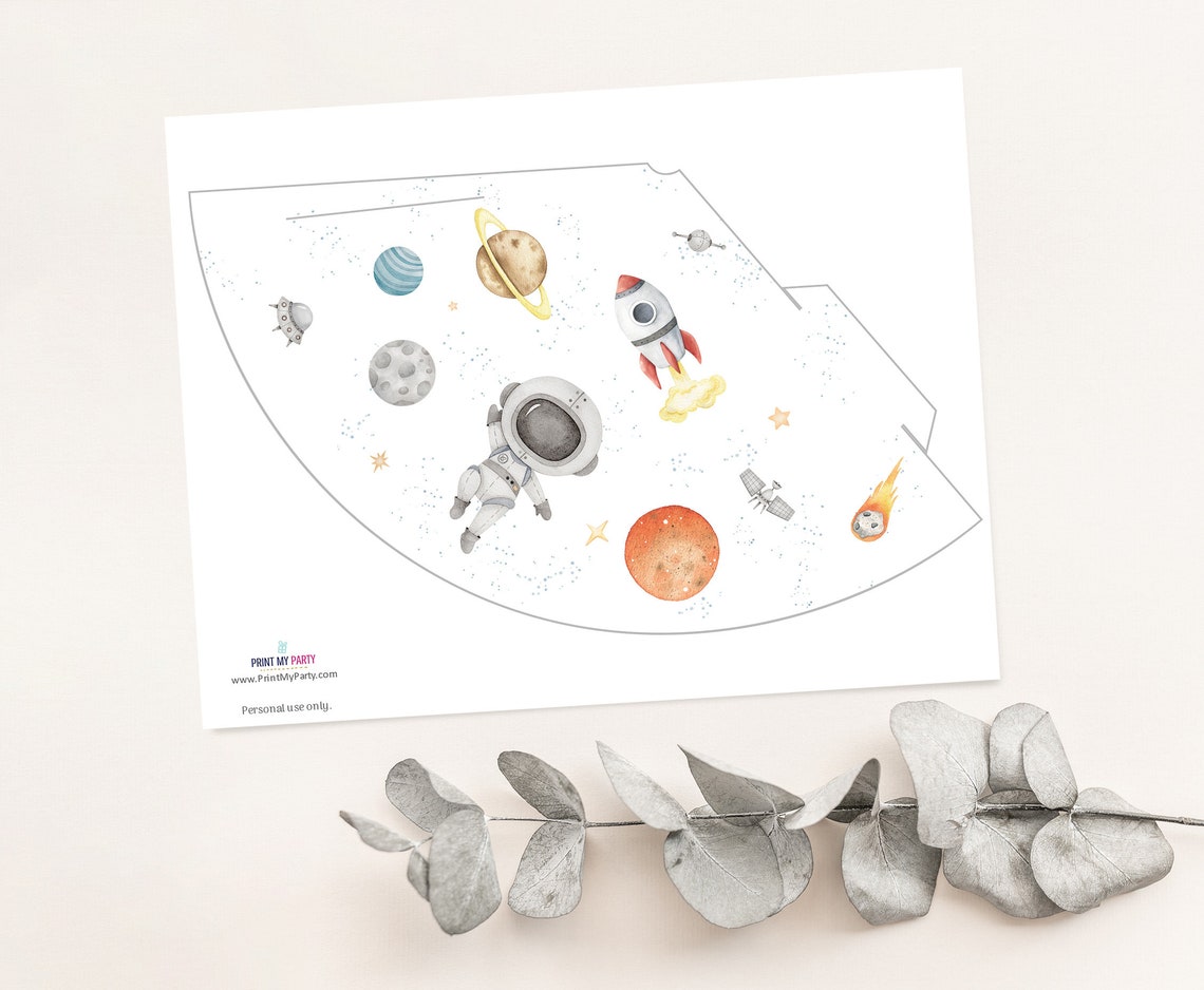 Astronaut Party Hat Space Birthday Decorations Printable - Etsy