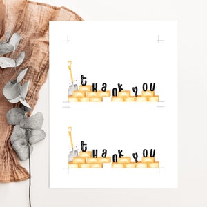 Construction Thank You Cards, Digital Download Flat 4x6 Card, Under ...