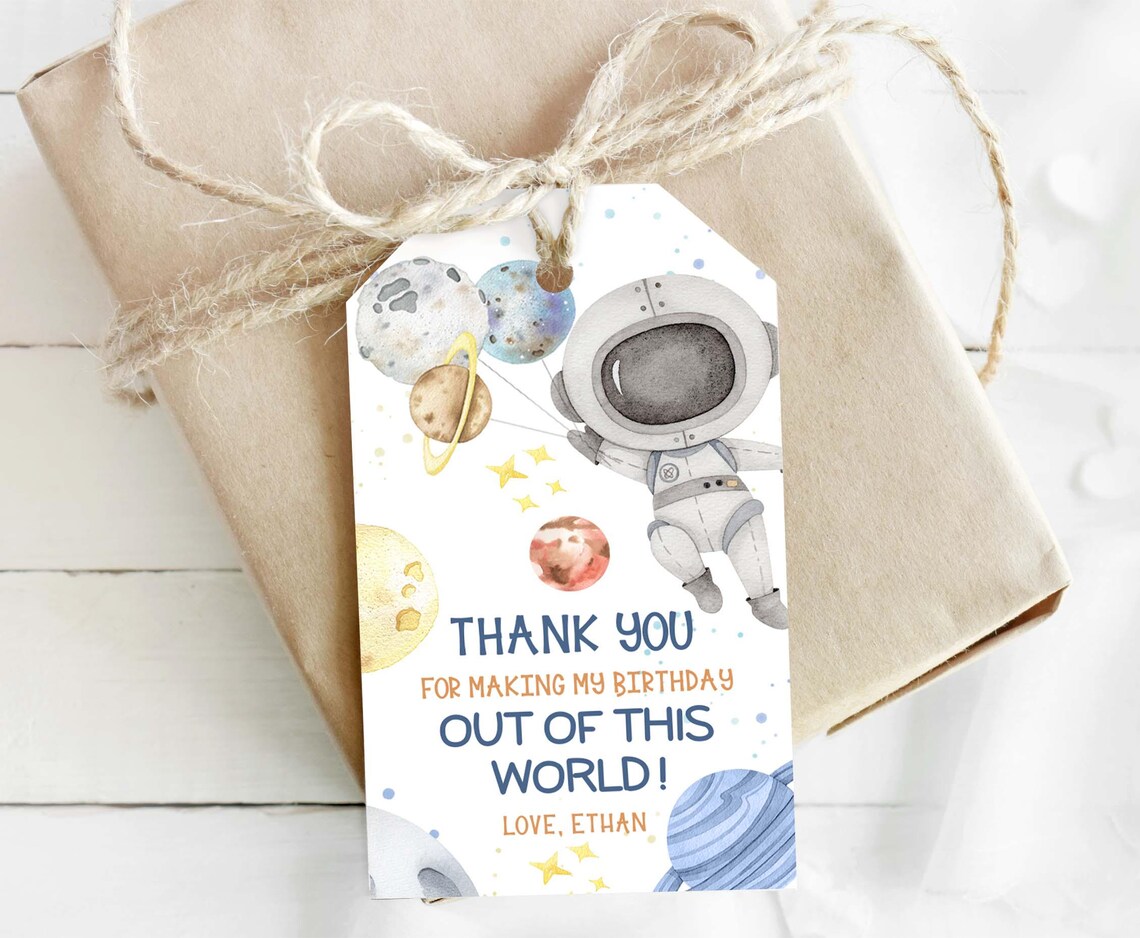 Space Party Printable, Galaxy Favor Tag, Planets Thank You Tags ...