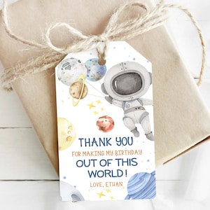 Space Party Printable, Galaxy Favor Tag, Planets Thank You Tags ...