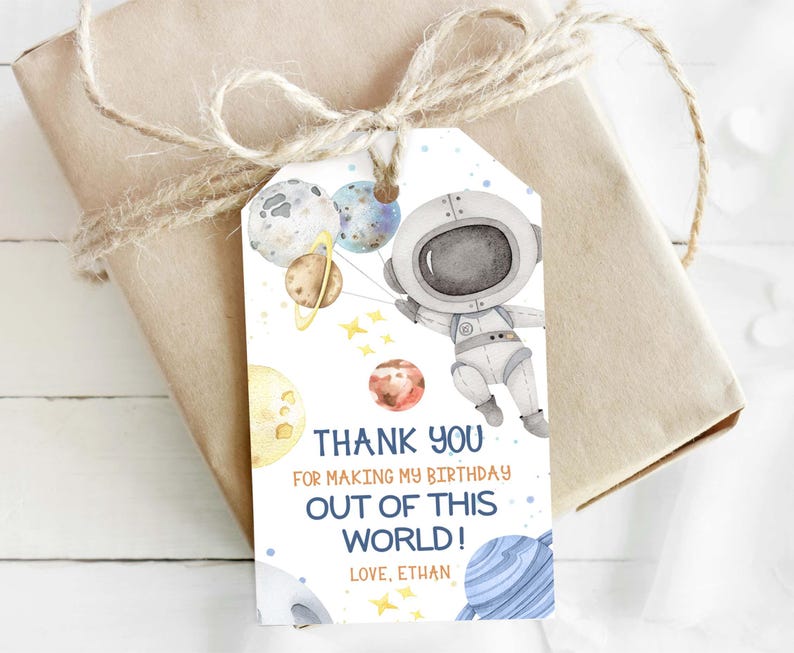 Space Party Printable, Galaxy Favor Tag, Planets Thank You Tags ...