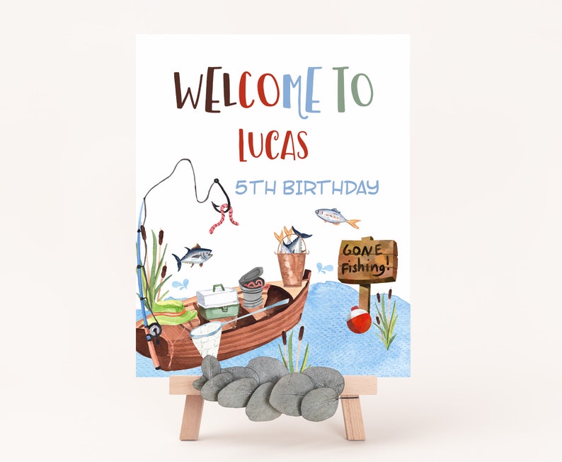 Fishing Welcome Sign Instant Download Fishing Birthday - Etsy