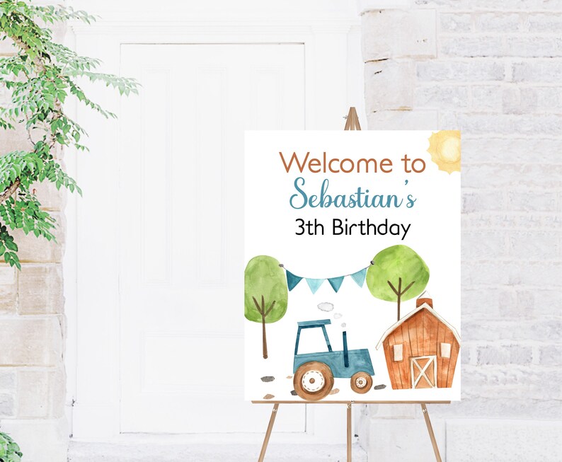 Tractor Welcome Sign Farm Welcome Sign Barndyard Bash Party - Etsy