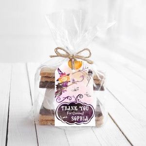 EDITABLE Halloween Thank You Tags, Witch Custom Birthday Favor Tags ...