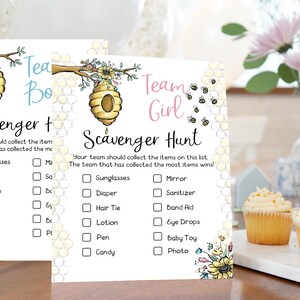 Bee Gender Reveal Games, Baby Scavenger Hunt, Bee Baby Reveal Activity ...