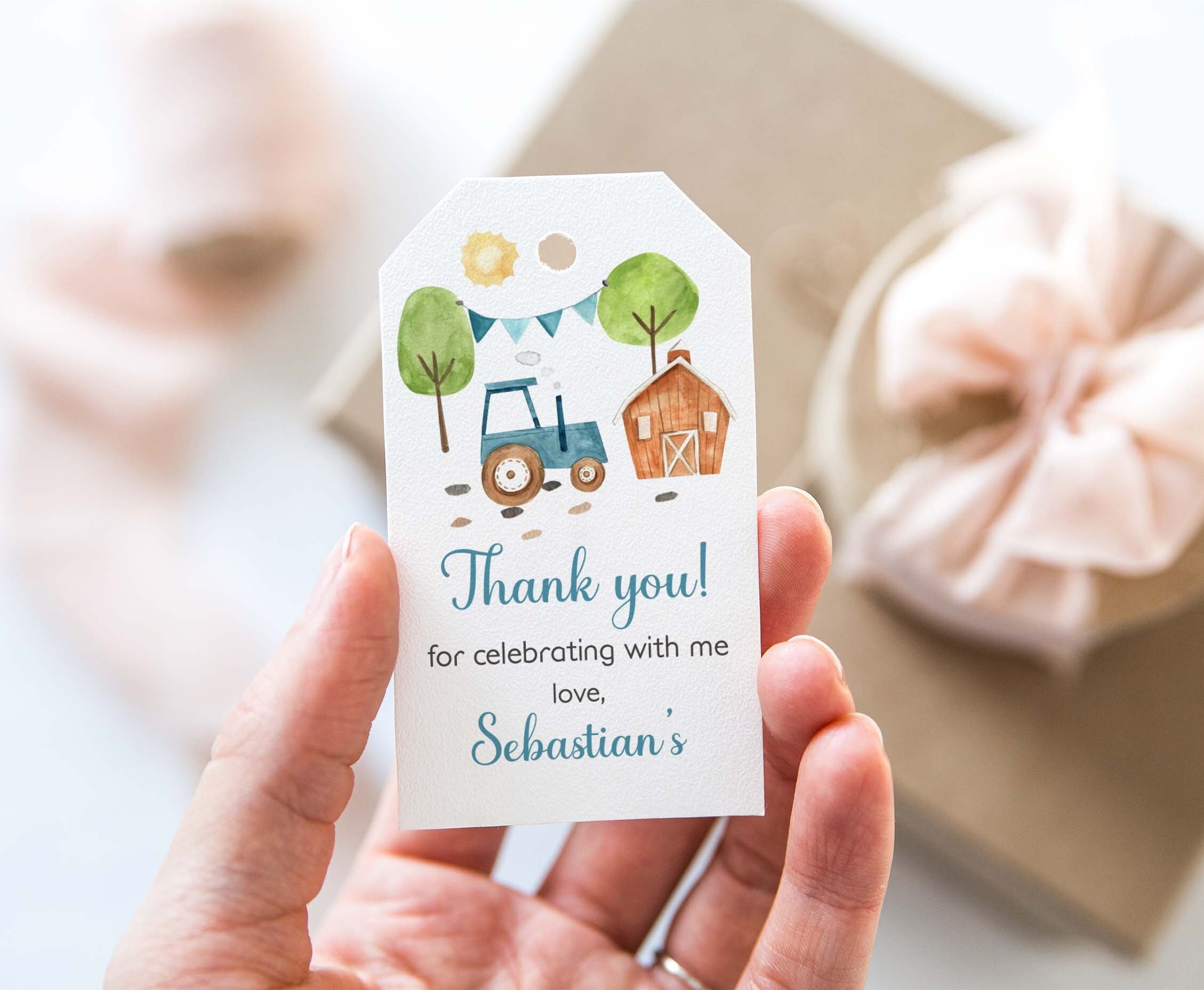 Tractor Thank You Tags Farm Thank You Tags Barnyard Baby - Etsy