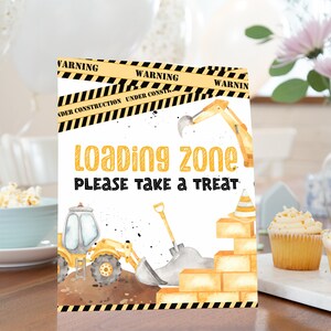 Construction Party Sign, Loading Zone Please Take a Treat Sign ...