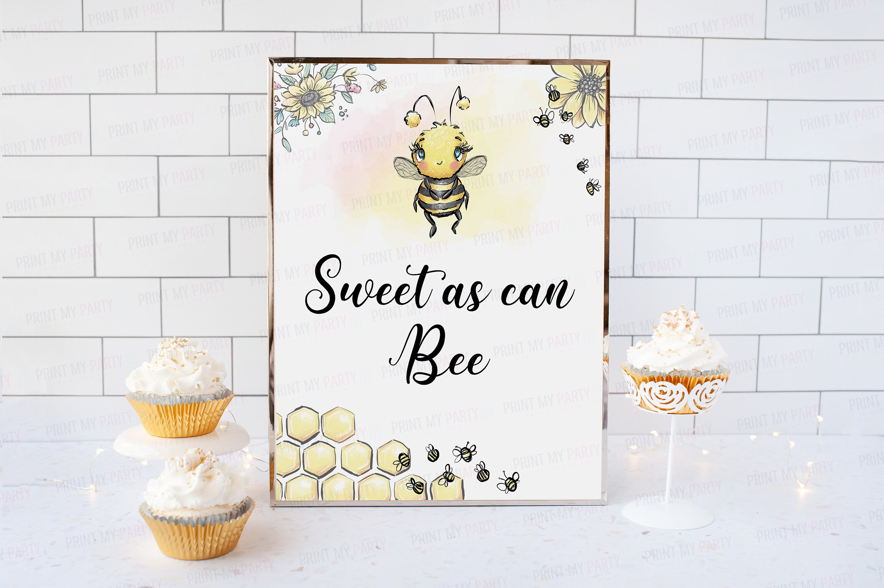 Sweet as Can Bee Sign, Bee Party Decorations Girl, Bumble Bee Birthday ...