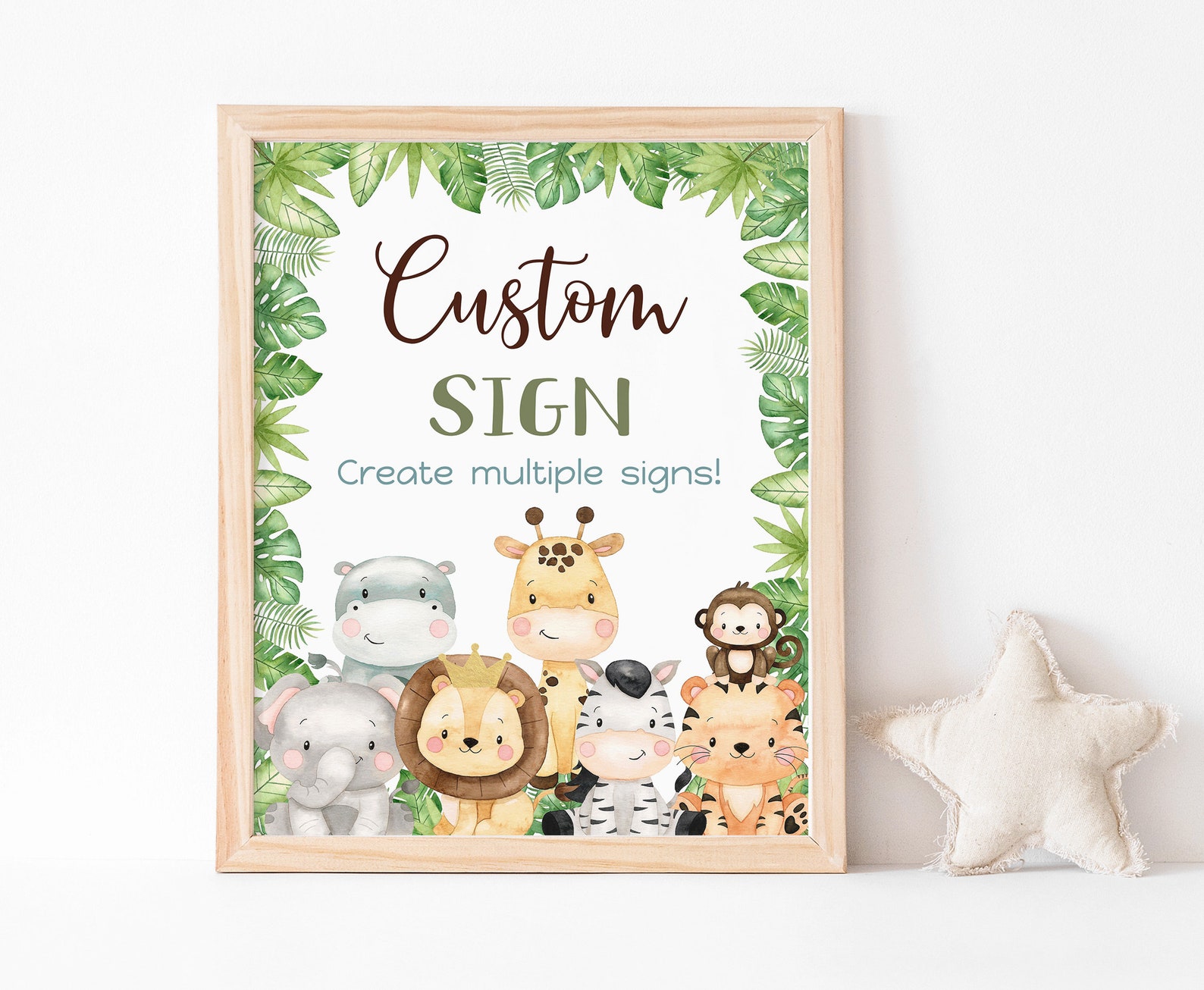 Safari Custom Sign Editable Safari Table Sign Instant - Etsy