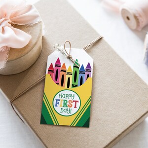 Happy First Day of School tags printable Back to School Tag | Etsy