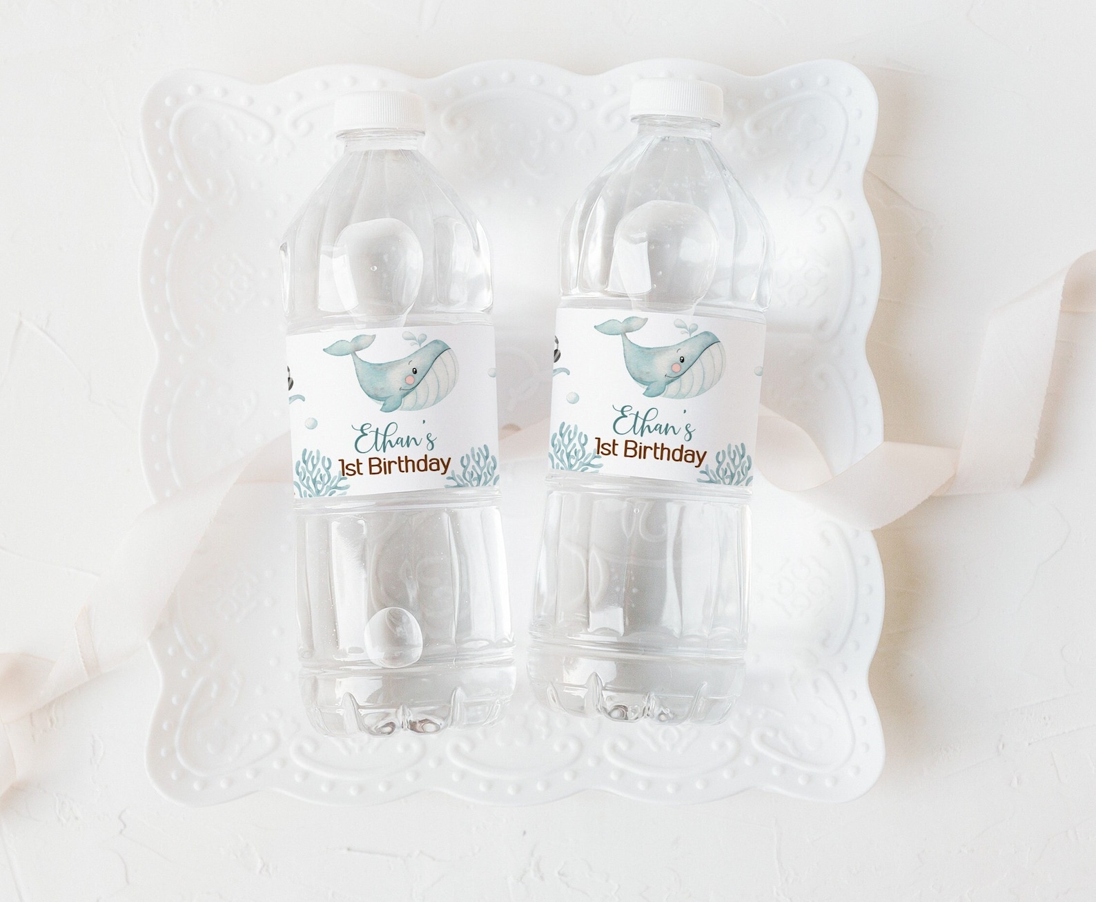 EDITABLE Ocean Water Bottle Labels Sea Birthday Decorations - Etsy