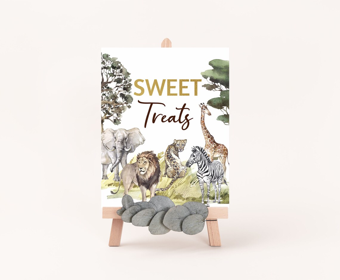 Sweet Treats Party Sign Safari Table Sign Safari Animals | Etsy
