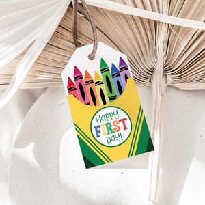 Happy First Day of School Tags Printable, Back to School Tag, Teacher ...