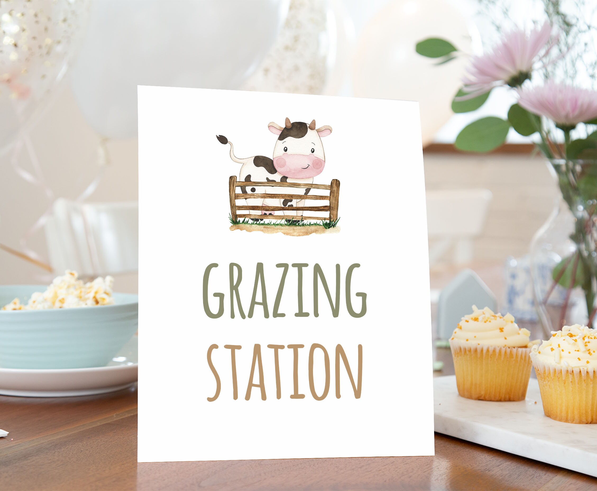 Grazing Station Sign Farm Birthday Food Table Signs Farm - Etsy
