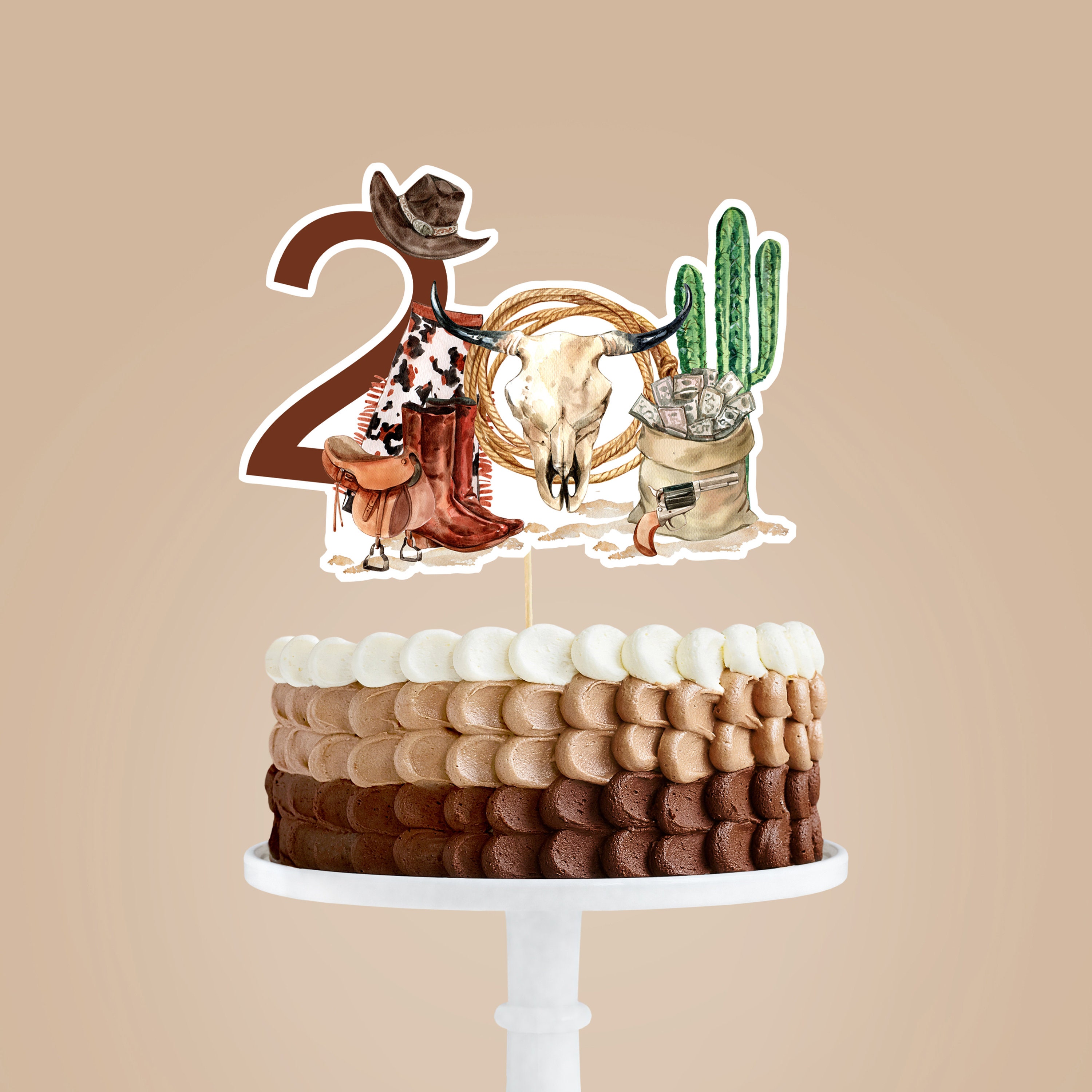 Rodeo 2nd Birthday Cake Topper Rodeo Centerpiece Wild West - Etsy