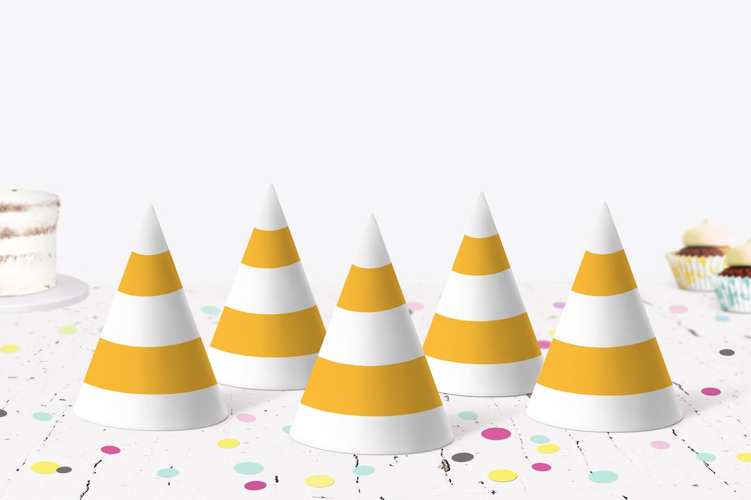 Construction Party Hat, Construction Cone Hat Printable, Construction ...